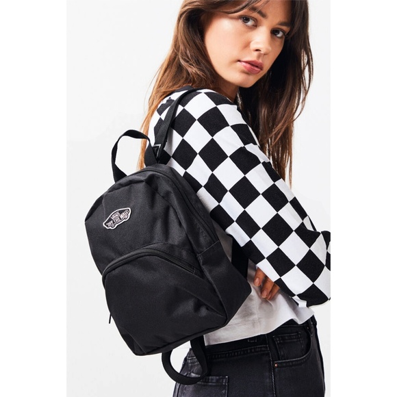 Vans | Bags | Vans Logo Patch Mini Backpack Solid Black | Poshmark